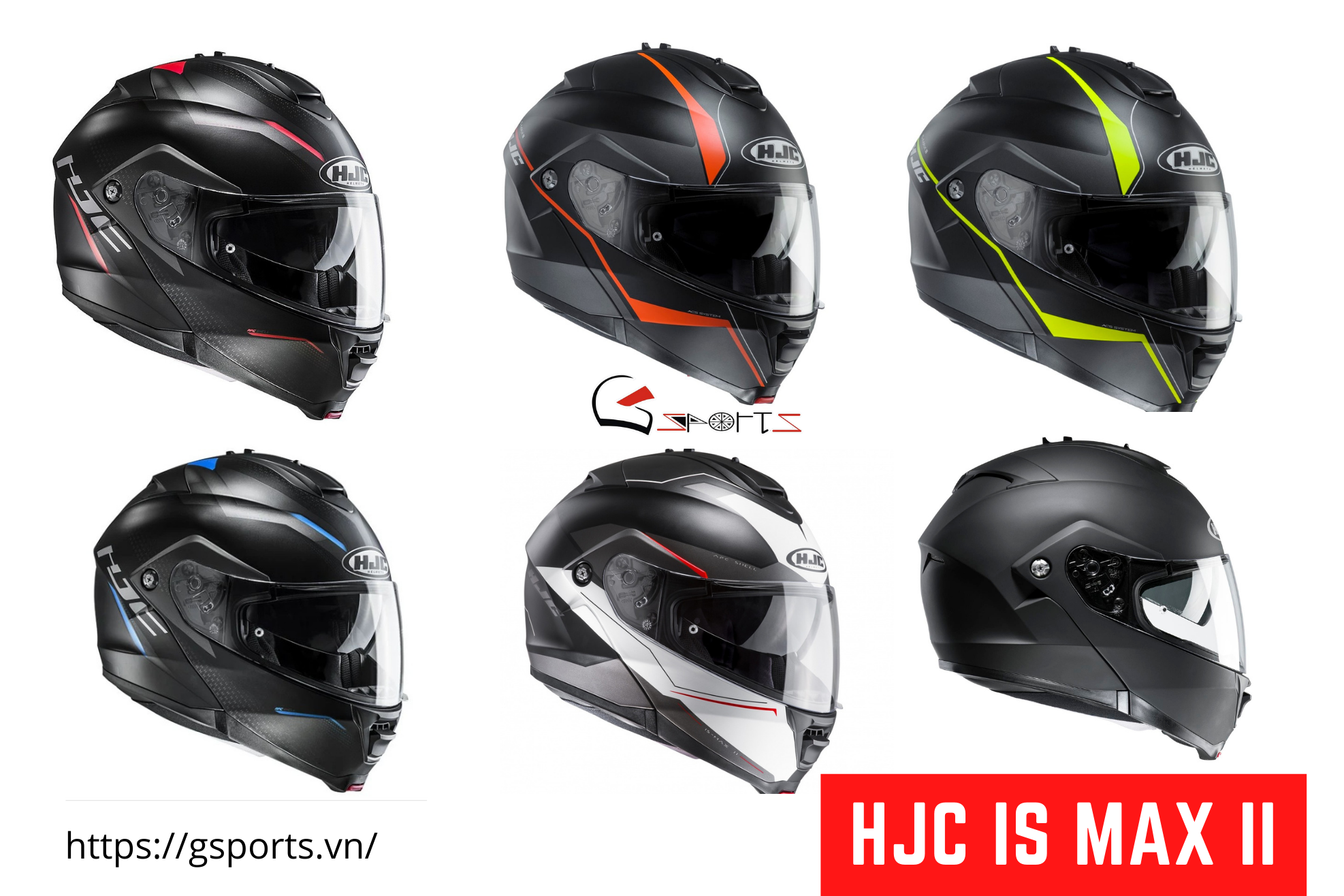 Mũ bảo hiểm HJC IS MAX II (fullface lật cằm, 2 kính) - Gsports.vn