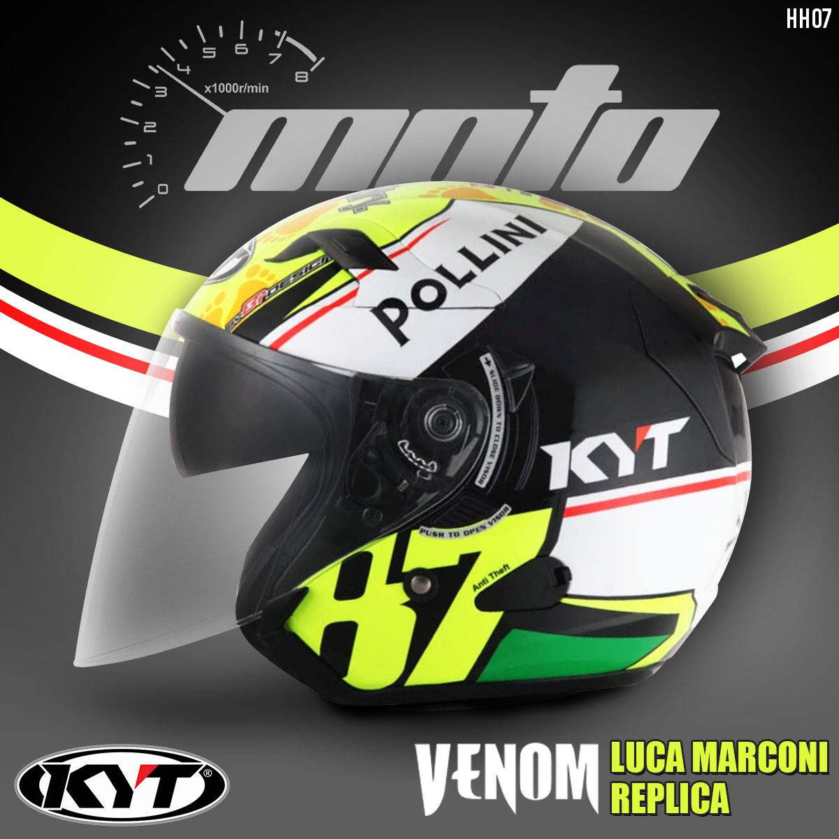 Mũ bảo hiểm 3/4 KYT Venom Luca Marconi Replica (2 kính) - Gsports.vn